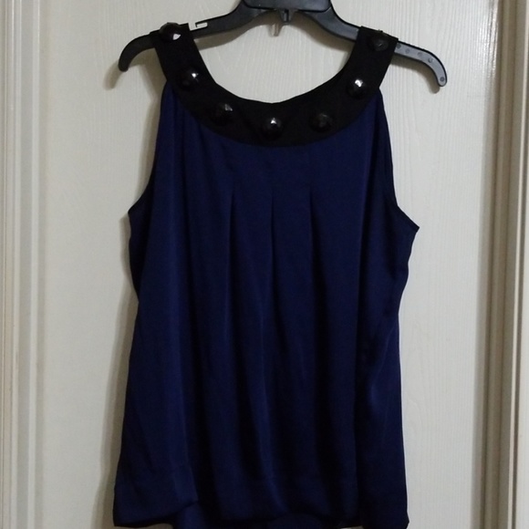 Apostrophe | Tops | Apostrophe Satin Blouse With Black Gemstones | Poshmark